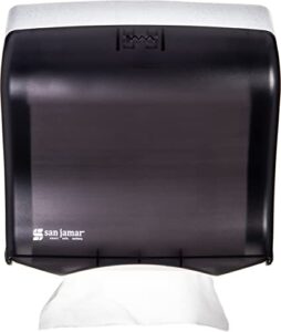 san jamar t1755tbk ultrafold fusion folded towel dispenser, fits 400 multifold/240 c-fold towels, classic, black pearl