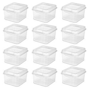 sterilite 18038612 flip top, clear, 12-pack