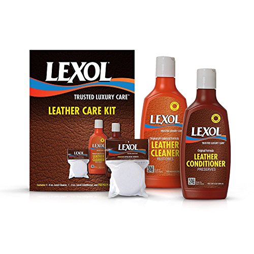 Lexol Leather Cleaner and Conditioner and Sponge Kit, For Use on Leather Apparel, Furniture, Auto Interiors, Shoes, Handbags and Accessories