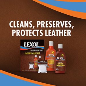 Lexol Leather Cleaner and Conditioner and Sponge Kit, For Use on Leather Apparel, Furniture, Auto Interiors, Shoes, Handbags and Accessories