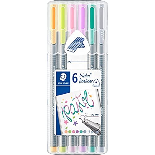 STAEDTLER 334SBGC1A6 6 Piece Triplus Fineliner Pastel Pen Set