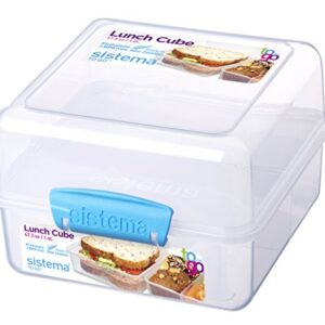 Sistema To Go Collection Lunch Cube Compact Food Storage Container, 5.9 Cup, Color Varies | Great for Meal Prep | BPA Free, Reusable