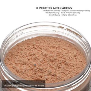 GLASS POLISH 90006 Cerium Oxide High Grade Glass Polishing Powder - TREO 85% - 3.5 microns - 1.76 Oz