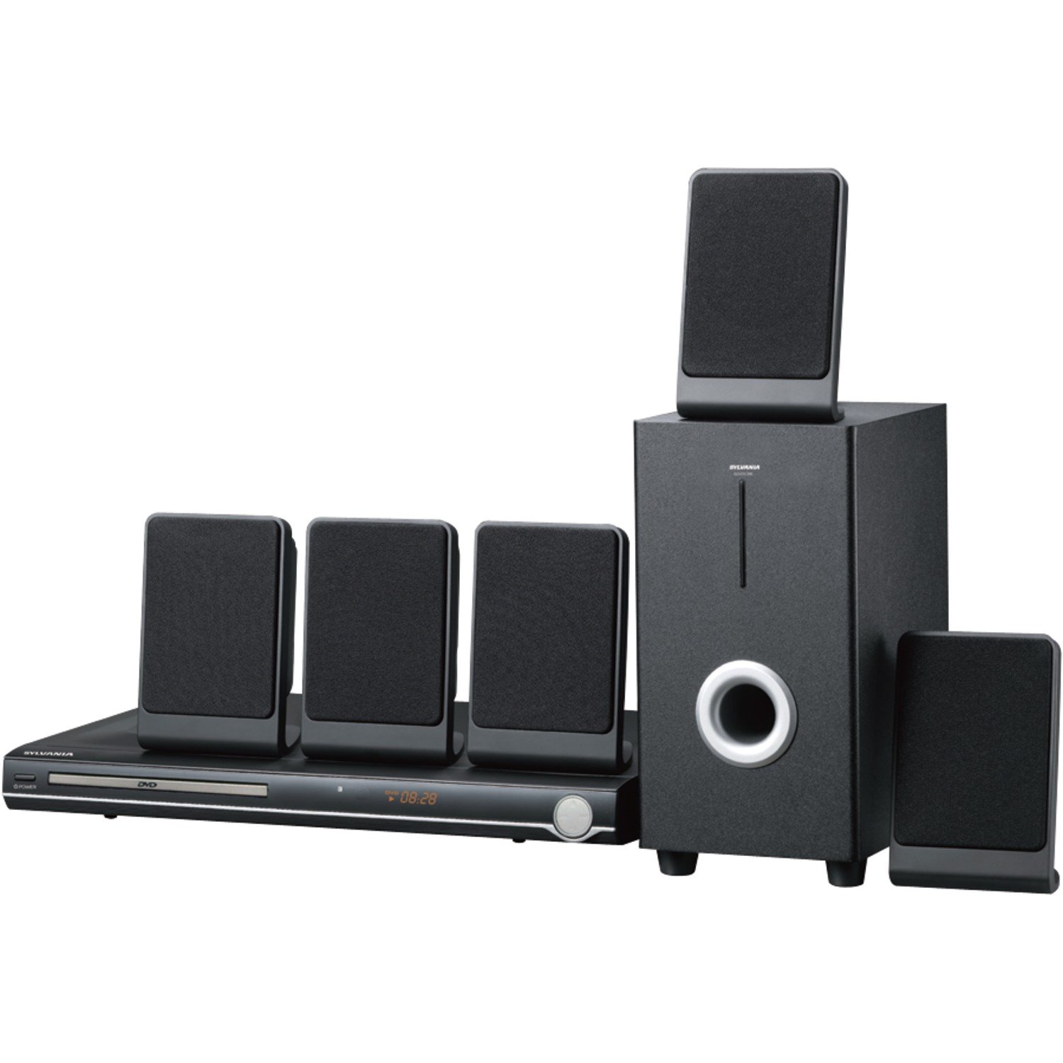 Sylvania Curtis 5.1 Channel Progressive Scan DVD Mini Bookshelf Home Theater Speaker System w/Subwoofer & Remote Control