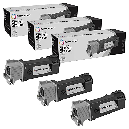 LD Products Compatible Toner Cartridge Replacements for Dell 330-1436 T106C High Yield (Black, 3-Pack) for use in Color Laser 2130cn & 2135cn