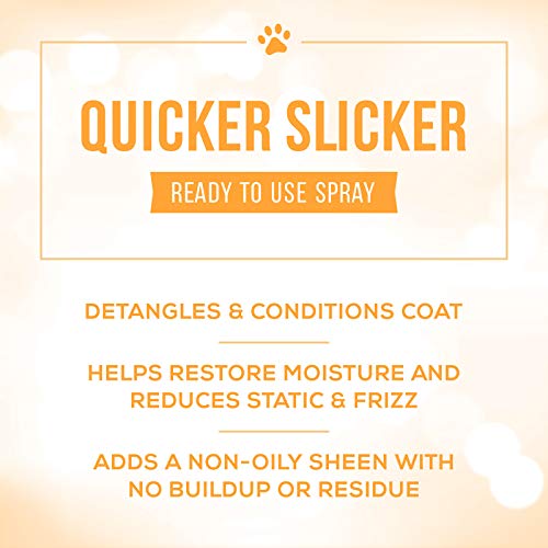 Nature's Specialties Quicker Slicker Ready to Use Detangling and Conditioning Spray, Natural Choice for Professional Groomers, Helps Restore Moisture, Made in USA, 16 oz