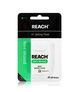 johnson & johnson reach interdental adult floss, mint waxed, 55 yds