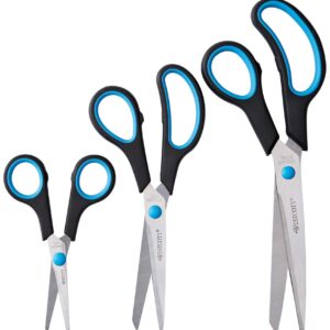 Westcott Easy Grip Soft Grip Scissor - Black/Blue (Set of 3)