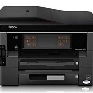 Epson WorkForce 845 Wireless All-in-One Color Inkjet Printer, Copier, Scanner, Fax, iOS/Tablet/Smartphone/AirPrint Compatible (C11CB92201)