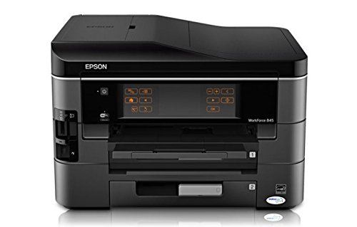 Epson WorkForce 845 Wireless All-in-One Color Inkjet Printer, Copier, Scanner, Fax, iOS/Tablet/Smartphone/AirPrint Compatible (C11CB92201)