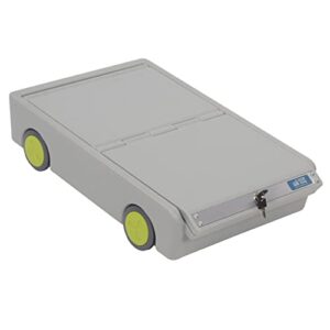 ecr4kids lock and roll personal safe, travel lockbox, grey