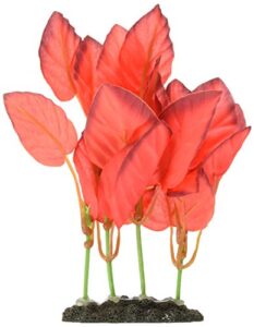 marina naturals red foreground silk plant – fish tank decoration mimics live aquarium plants red small