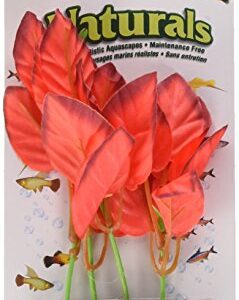 Marina Naturals Red Foreground Silk Plant – Fish Tank Decoration Mimics Live Aquarium Plants Red Small