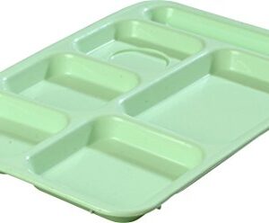 Carlisle FoodService Products P614R09 Right-Hand 6-Compartment Polypropylene Tray, 10" x 14", Green