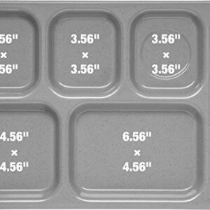 Carlisle FoodService Products P614R09 Right-Hand 6-Compartment Polypropylene Tray, 10" x 14", Green