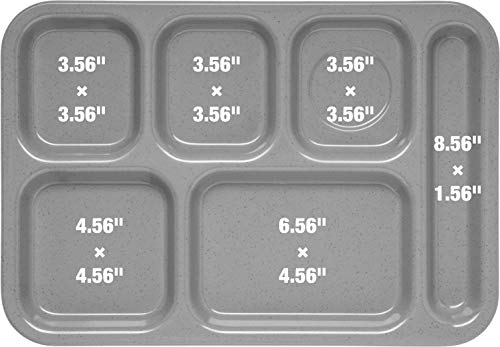 Carlisle FoodService Products P614R09 Right-Hand 6-Compartment Polypropylene Tray, 10" x 14", Green