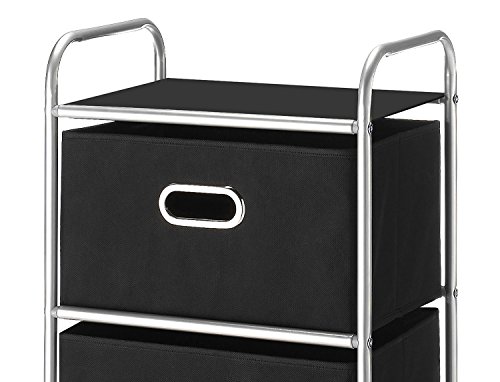 Whitmor 3 Drawer Rolling Cart - Home and Office Storage Organizer