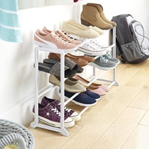 Whitmor 4 Tier 20 Pair Floor Shoe Rack - White