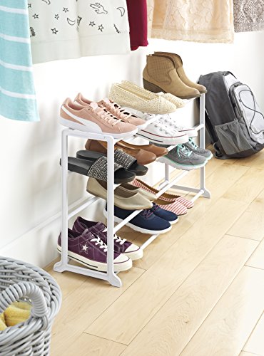 Whitmor 4 Tier 20 Pair Floor Shoe Rack - White