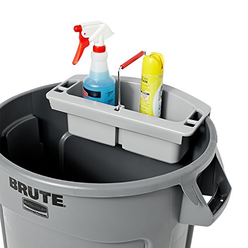 Rubbermaid Commercial Products BRUTE Maid Caddy for BRUTE Containers, 9-Inch x 16-Inch x 5, Gray, Cleaning Storage for Wipes/Spray Bottles/Brushes/Dustpans/Scrubbers/Gloves