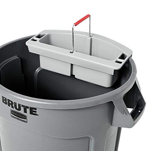 Rubbermaid Commercial Products BRUTE Maid Caddy for BRUTE Containers, 9-Inch x 16-Inch x 5, Gray, Cleaning Storage for Wipes/Spray Bottles/Brushes/Dustpans/Scrubbers/Gloves