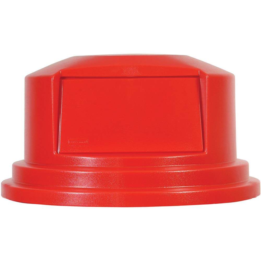 Rubbermaid Commercial Products FG265788RED Brute HDPE Round Dome Top, Red Waste Lid for BRUTE Trash Cans 55 Gal