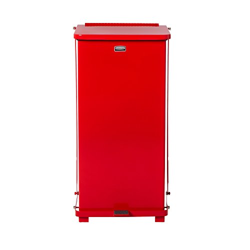 Rubbermaid Commercial Products Defenders Step-On Trash Can with Plastic Liner, 24-Gallon, Red, Good with Infectious Waste in Doctors Office/Hospital/Medical/Healthcare Facilities