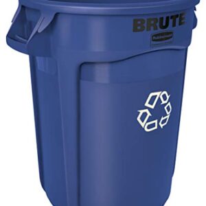 Rubbermaid Commercial FG262073BLUE Brute Plastic Recycling Container without Lid, 20-gallon, Blue