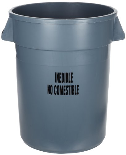 Rubbermaid Commercial Products Large Brute Trash Can/Garbage Container, 44-Gallon, Gray, Plastic Bin for Indoor/Outdoor/Garage/School/Festival