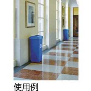 Rubbermaid Commercial Products 50-Gallon Untouchable Square Trash/Garbage Can for Offices/Stores/Restaurants, Blue Recycling (FG395973BLUE)