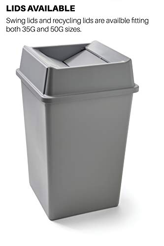 Rubbermaid Commercial Products 50-Gallon Untouchable Square Trash/Garbage Can for Offices/Stores/Restaurants, Blue Recycling (FG395973BLUE)