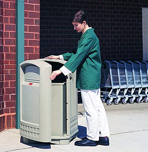 Rubbermaid Commercial Products 50-Gallon Untouchable Square Trash/Garbage Can for Offices/Stores/Restaurants, Blue Recycling (FG395973BLUE)