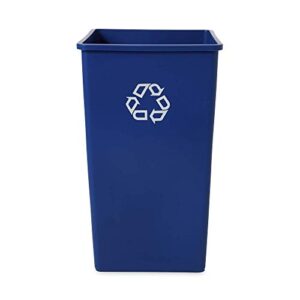 Rubbermaid Commercial Products 50-Gallon Untouchable Square Trash/Garbage Can for Offices/Stores/Restaurants, Blue Recycling (FG395973BLUE)