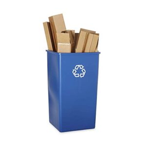 Rubbermaid Commercial Products 50-Gallon Untouchable Square Trash/Garbage Can for Offices/Stores/Restaurants, Blue Recycling (FG395973BLUE)