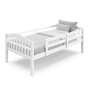 Storkcraft Long Horn Twin-Over-Twin Bunk Bed (White) - GREENGUARD Gold Certified, Converts to 2 individual twin beds