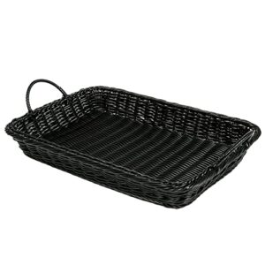 g.e.t. wb-1524-bk black 18" x 12.25" basket with handles, polypropylene