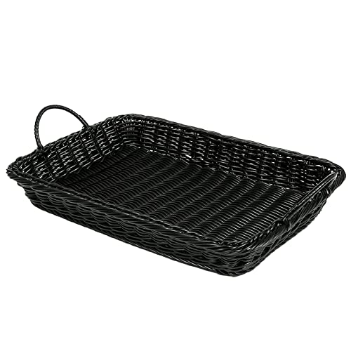 G.E.T. WB-1524-BK Black 18" x 12.25" Basket with Handles, Polypropylene