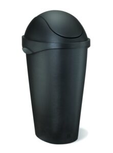 umbra swinger 12-gallon swing-top waste can, black, 11-20