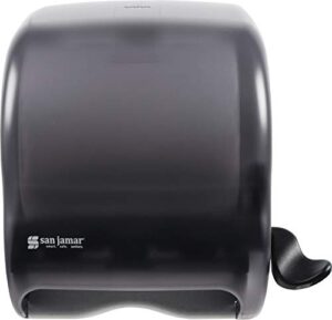 san jamar classic element plastic lever roll towel dispenser, black pearl