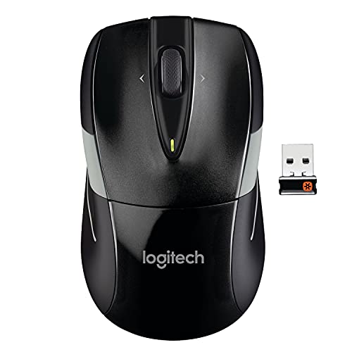 Logitech M525 Wireless Mouse – Long 3 Year Battery Life, Ergonomic Shape for Right or Left Hand Use, Micro-Precision Scroll Wheel, and USB Unifying Receiver for Computers and Laptops, Black/Gray