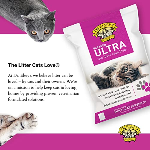 Dr. Elsey's Premium Clumping Cat Litter | Ultra Scented | 99.9% Dust-Free, Low Tracking, Hard Clumping, Superior Odor Control, Natural Ingredients & Moisture-Activated Scent