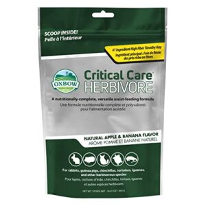 oxbow animal health critical care, herbivore, apple-banana flavor, 454 gram bag, 1-lbs (70105)