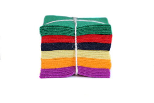 100% Wool Charm Pack from National Nonwovens 36-5" Squares Classic Colors