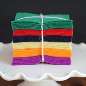 100% Wool Charm Pack from National Nonwovens 36-5" Squares Classic Colors