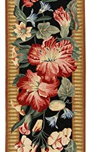 SAFAVIEH Chelsea Collection Runner Rug - 2'6" x 10', Black & Brown, Hand-Hooked French Country Wool, Ideal for High Traffic Areas in Living Room, Bedroom (HK301A)