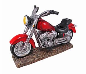 dwk vintage red motorcycle wine bottle holder | countertop wine rack for the home | wine bar décor | wine accessories | kitchen décor | wine storage | kitchen accessories - 13"