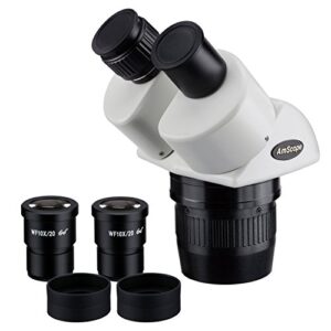 amscope sw13b binocular microscope head, wh10x eyepieces, 10x and 30x magnification, 1x/3x objective