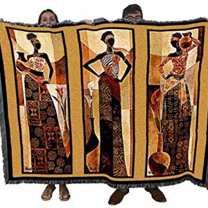 Pure Country Weavers Namirya Blanket by Keith Mallett - African Cultural Gift Tapestry Throw Woven from Cotton - Made in The USA (72x54)