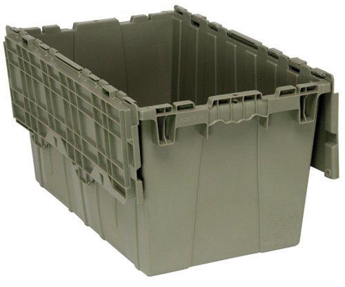 Quantum QDC2515-14 Plastic Storage Container with Attached Flip-Top Lid, 25" x 15" x 14", Gray