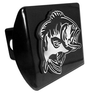 bass fish black metal hitch cover